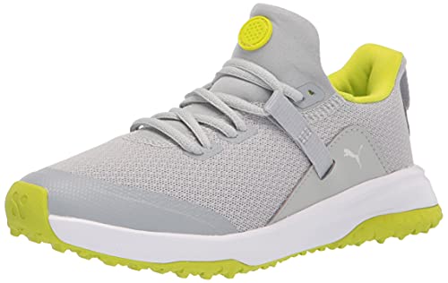 PUMA Fusion Evo Jr. Golf Shoe, High Rise-Limepunch, 2 US Unisex Little Kid