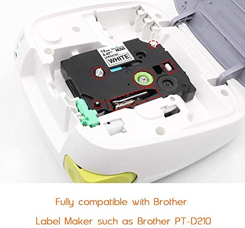 6 White + 5 Multicolor Label Maker Tape Replacement for Brother 12mm 0.47 Laminated TZ Tape