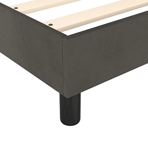 vidaXL Box Spring Bed Frame Home Indoor Bed Accessory Bedroom Upholstered Single Bed Base Furniture Dark Gray 39.4"x74.8" Twin Velvet