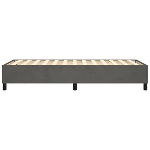 vidaXL Box Spring Bed Frame Home Indoor Bed Accessory Bedroom Upholstered Single Bed Base Furniture Dark Gray 39.4"x74.8" Twin Velvet