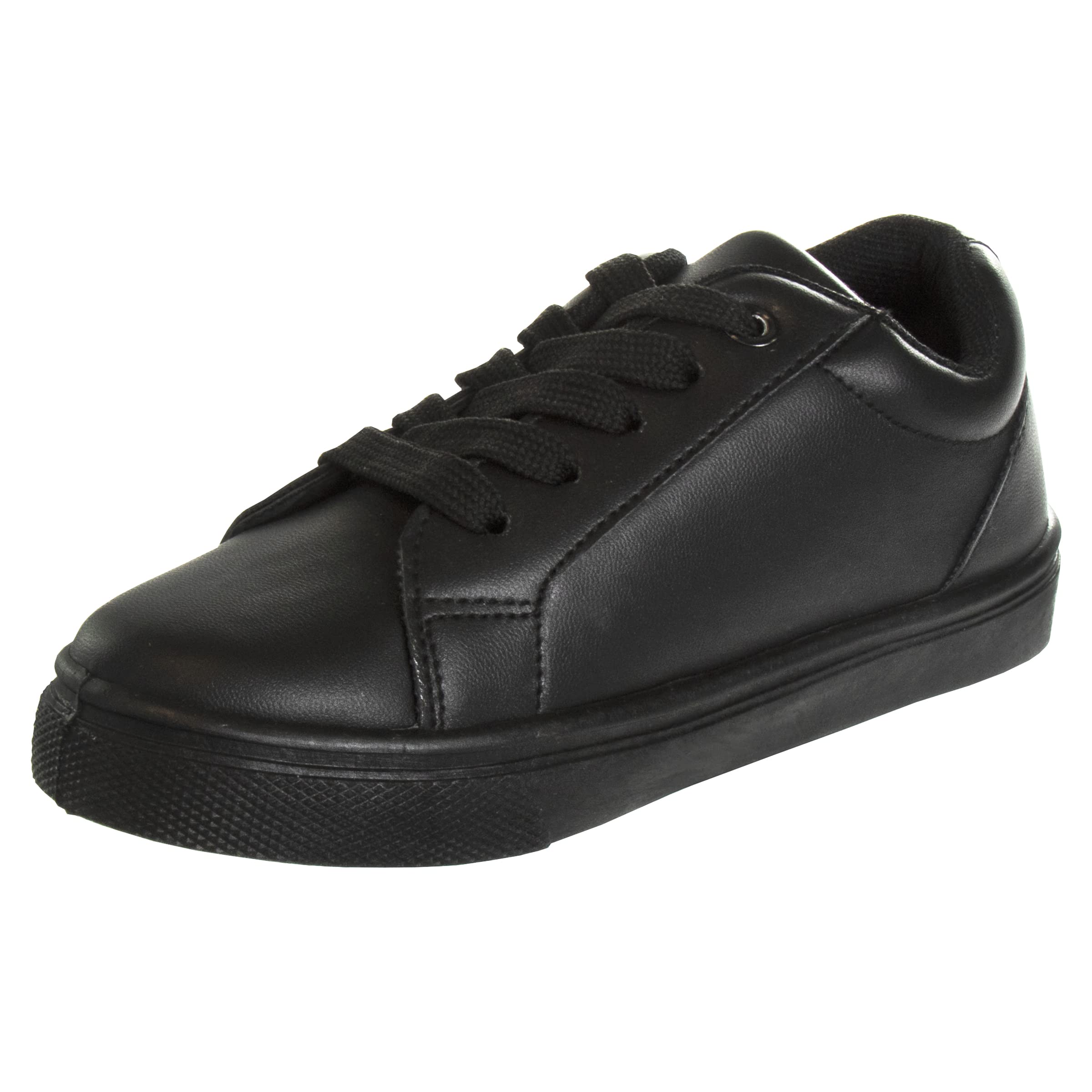 French Toast Boys Girls Shoes-Unisex Athletic Casual Dress Kids School Uniform Loafer Oxford Canvas Tennis Sneakers, Black-2, 2 US Big
