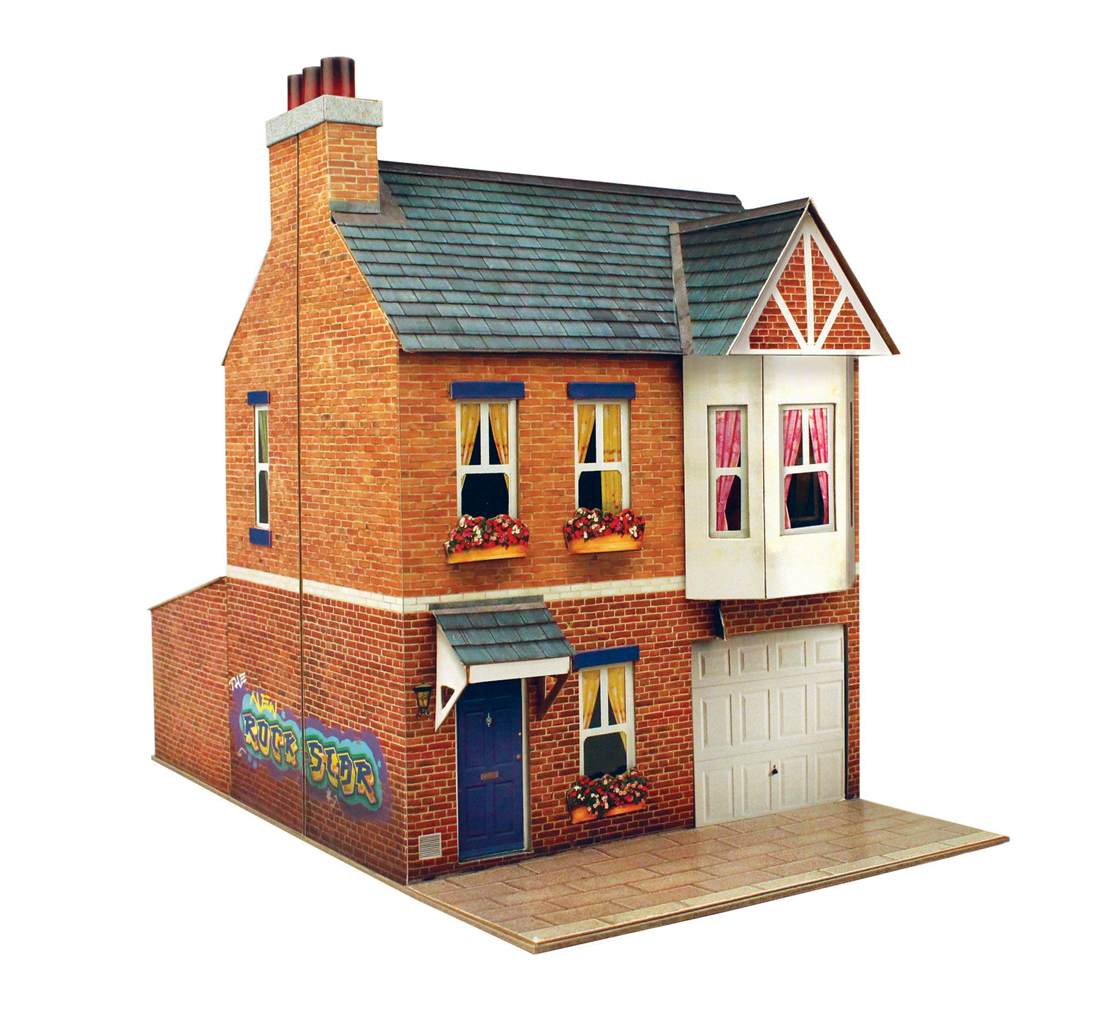 The CityBuilder Row House Cardboard Model Making Kit - O Scale Model Railroad Building