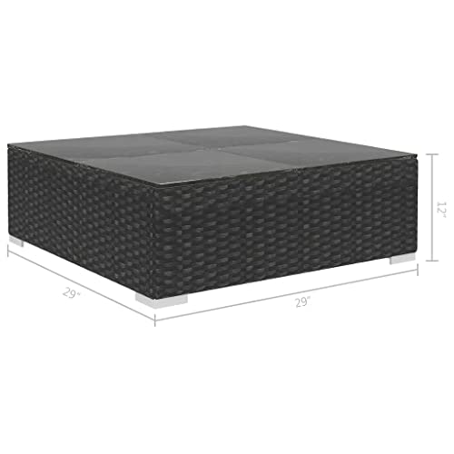 vidaXL 8 Piece Garden Lounge Set with Cushions Poly Rattan Black