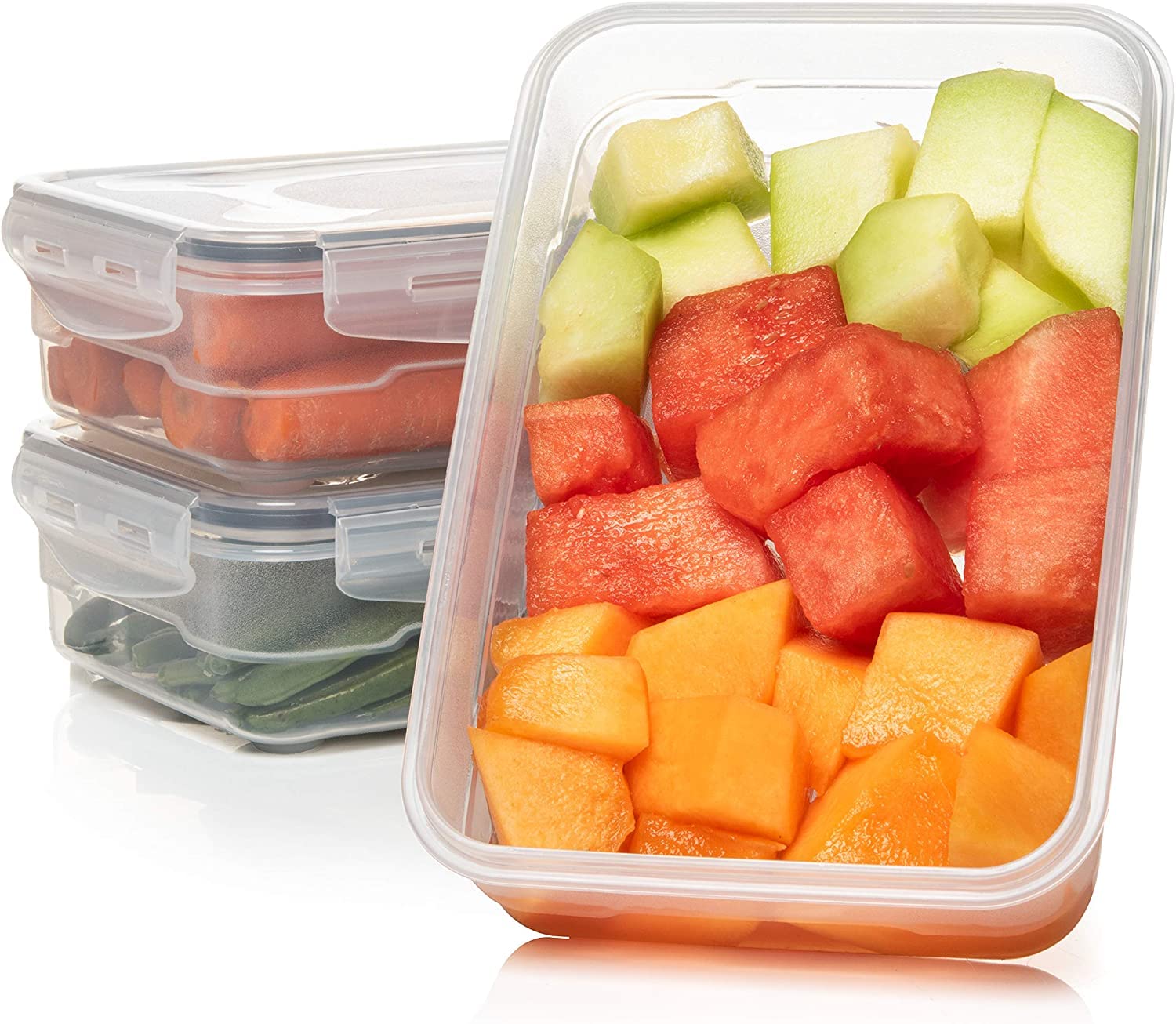 Homemaid Living Premium Airtight Plastic Storage Containers Easy Lock Lid, Microwave Freezer and Dishwasher Safe, Perfect Meal Prep or Food Storage Containers (Set of 3))