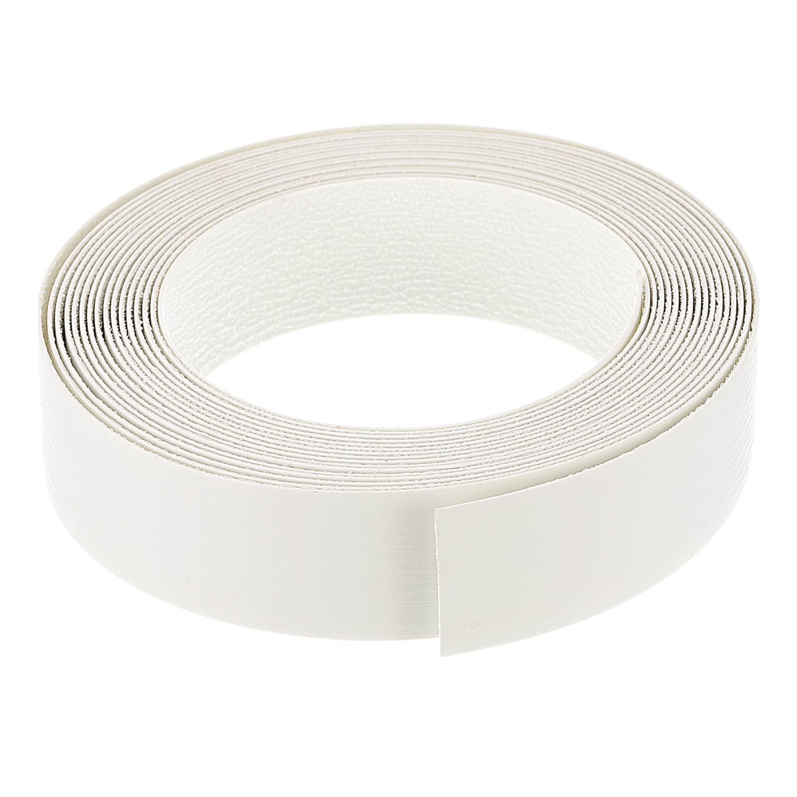 uxcell Edge Banding, 1-5/8 inch x 24.6ft Pre-Glued Beige Embossed Veneer Edging Iron-on Flexible Edge Banding for Cabinet Repair Furniture Restoration