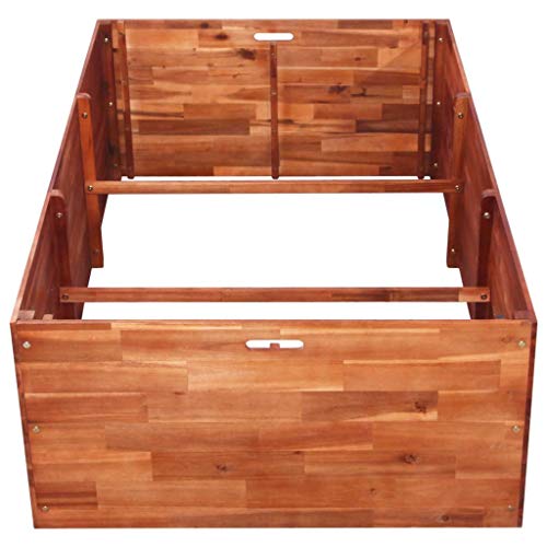 vidaXL Acacia Wood Garden Raised Bed Outdoor Patio Backyard Balcony Flower Box Pot Planter Planter Growing Container 78.7"x19.7"x19.7"