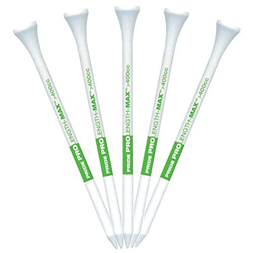 Pride Professional - Golf Pro Length Max - 4", 50 Count, White/Green (2-Pack)