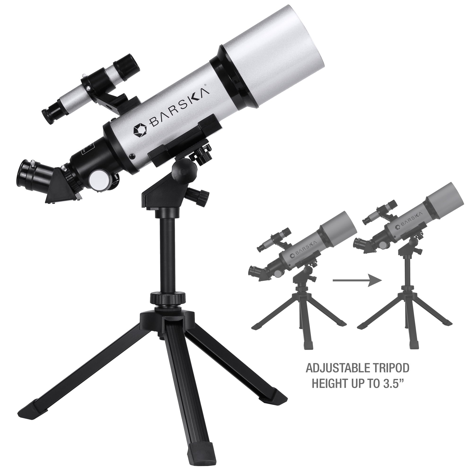 BARSKA Starwatcher 400x70mm Refractor Telescope w/ Tabletop Tripod & Carry Case