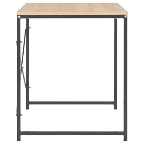 vidaXL Computer Desk Black and Oak 47.2"x23.6"x27.6"