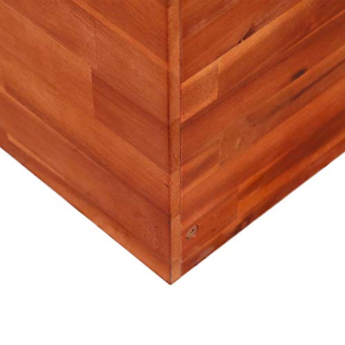 vidaXL Acacia Wood Garden Raised Bed Outdoor Patio Backyard Balcony Flower Box Pot Planter Planter Growing Container 78.7"x19.7"x19.7"