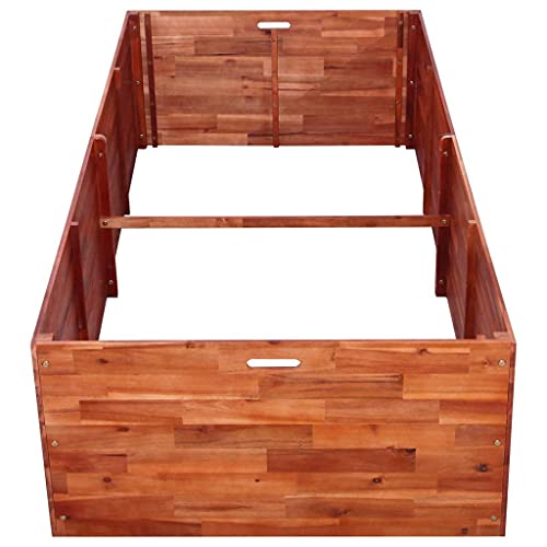 vidaXL Acacia Wood Garden Raised Bed Outdoor Patio Backyard Balcony Flower Box Pot Planter Planter Growing Container 78.7"x19.7"x19.7"