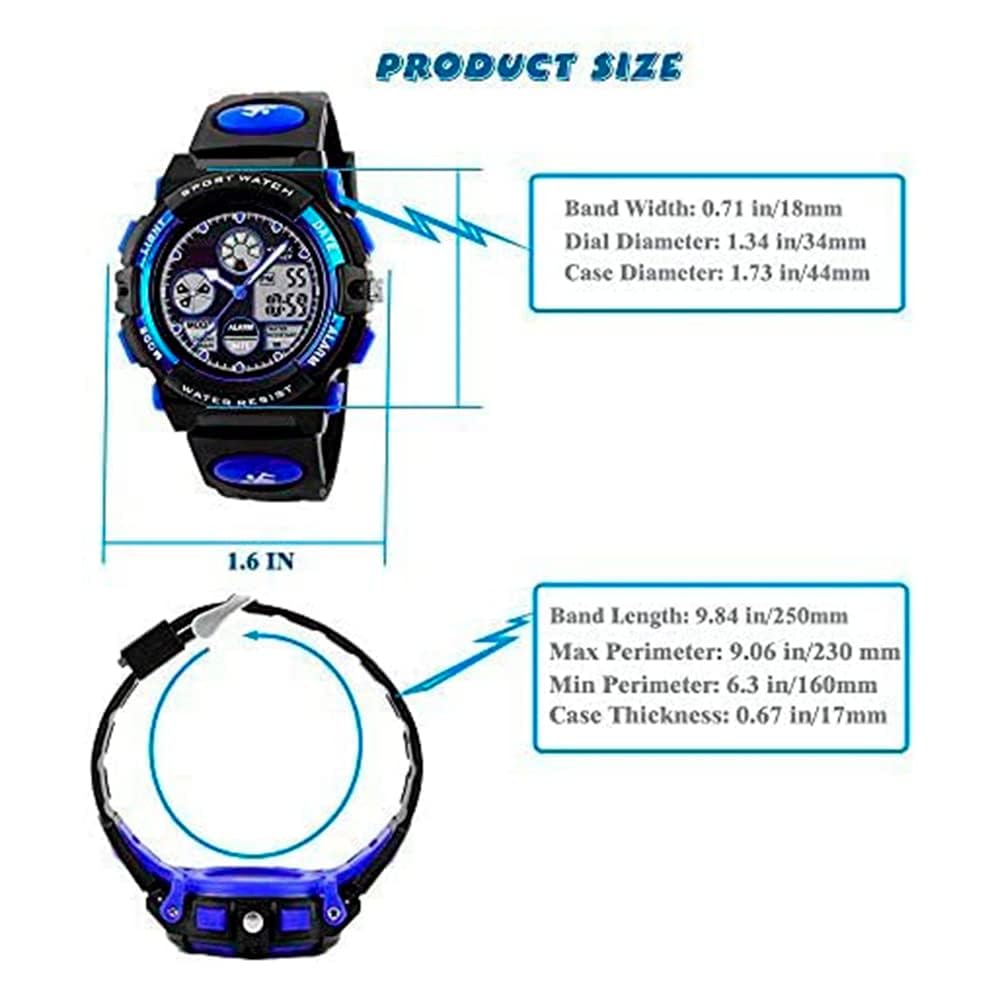 PASNEW Watch,Watches,LED Alarm Calendar Outdoors Watch,Sports Waterproof Watch,Watches with Luminous Dials