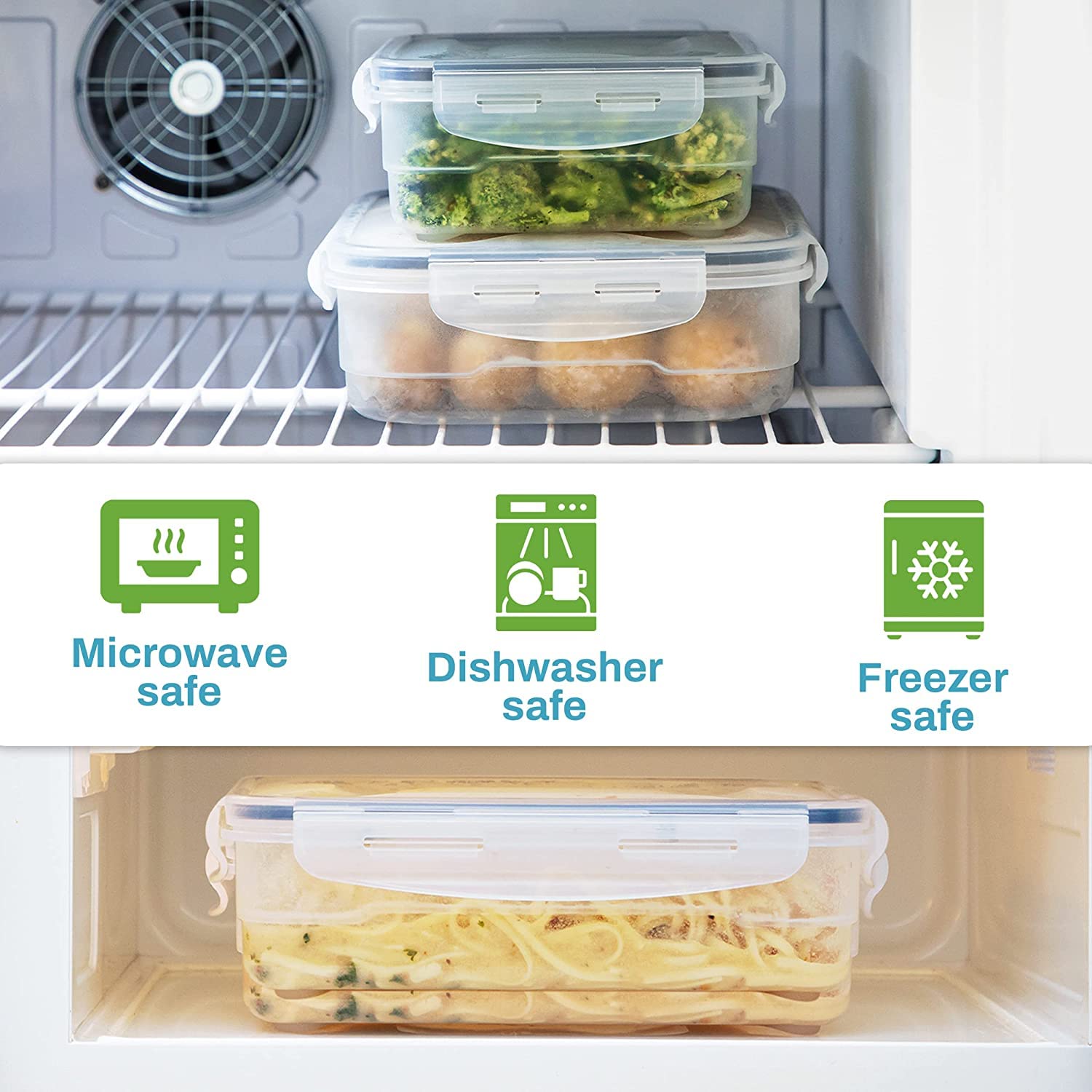 Homemaid Living Premium Airtight Plastic Storage Containers Easy Lock Lid, Microwave Freezer and Dishwasher Safe, Perfect Meal Prep or Food Storage Containers (Set of 3))