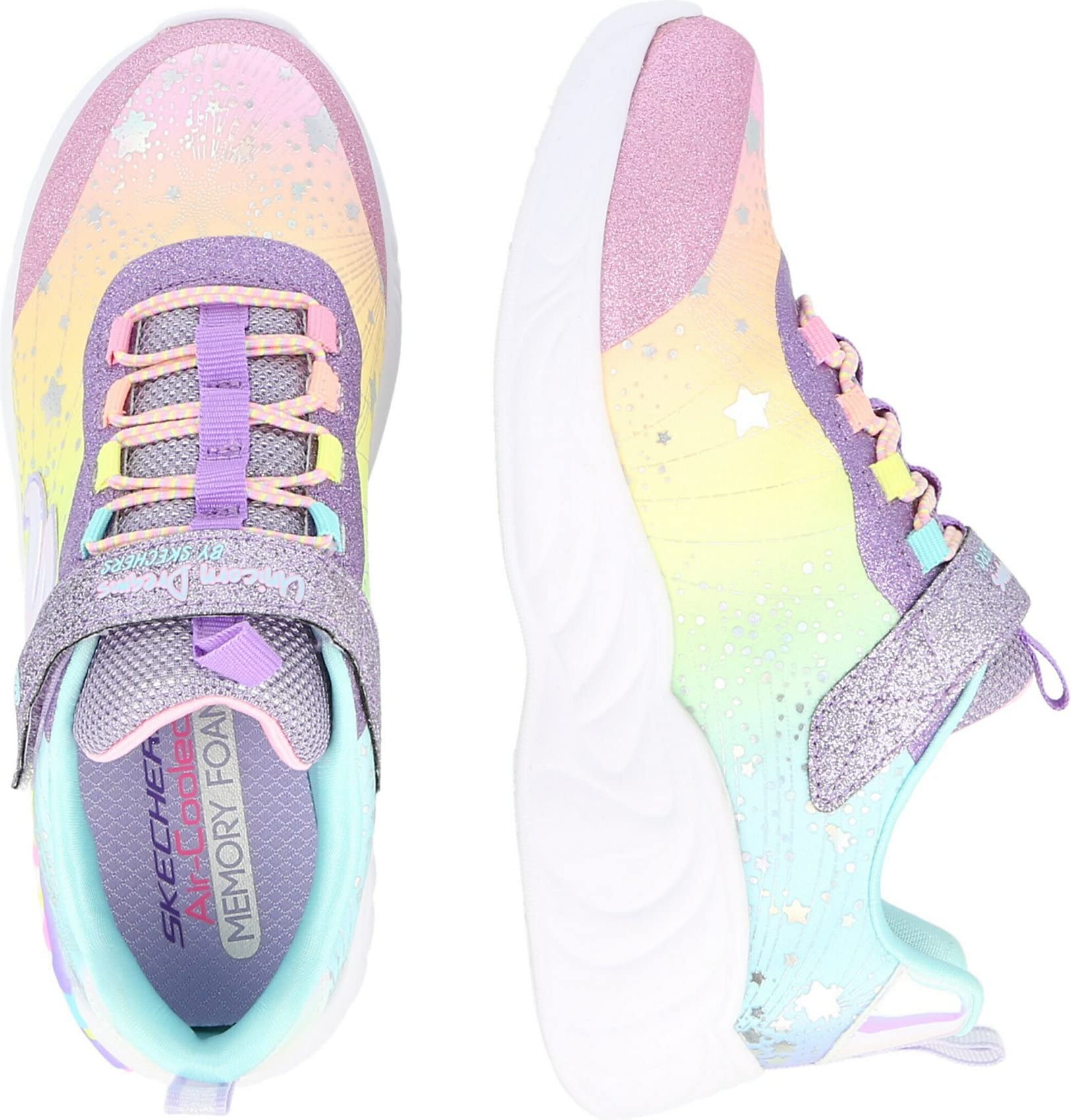 Skechers Kids Girls Unicorn Dreams Sneaker, Purple/Multi, 2 Little Kid