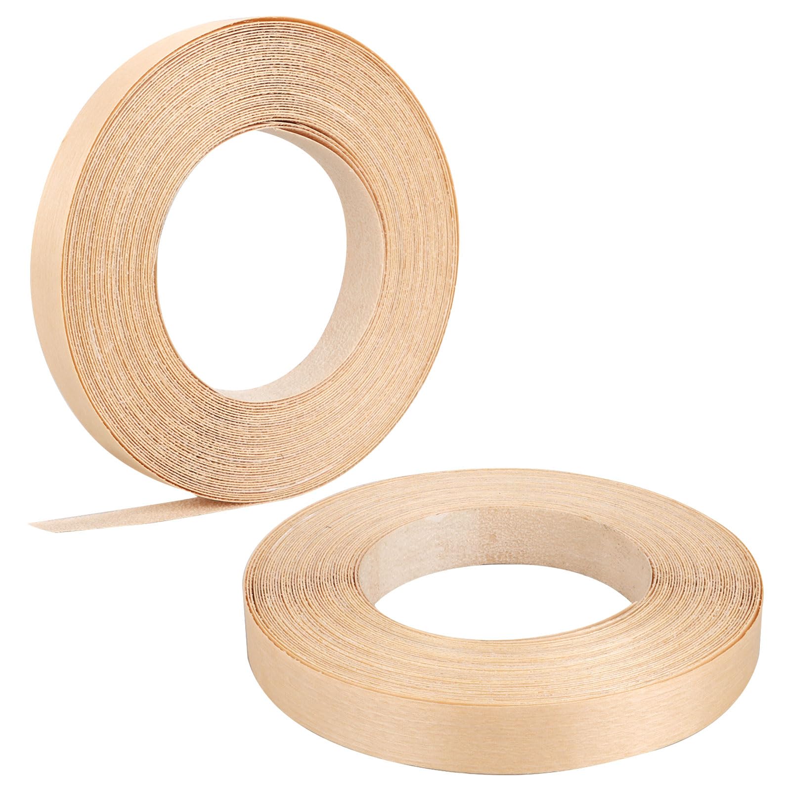 QTLCOHD 2 Roll Edge Banding 3/4 Inch x 65 Ft. Wood Veneer Edge Banding Iron on with Hot Melt Adhesive Pre-glued Flexible Birch Edge Banding for Cabinet Repair Furniture