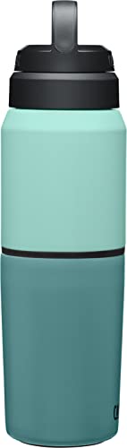 CamelBak MultiBev Water Bottle & Travel Cup β Vacuum Insulated Stainless Steel β Coastal/Lagoon β 17 oz bottle & 12 oz cup