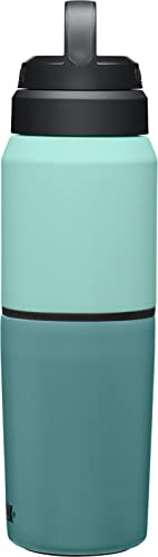CamelBak MultiBev Water Bottle & Travel Cup β Vacuum Insulated Stainless Steel β Coastal/Lagoon β 17 oz bottle & 12 oz cup