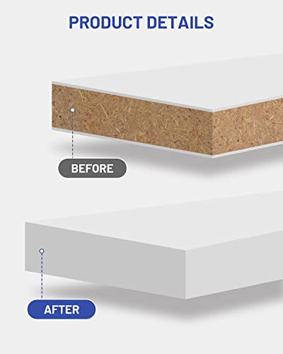 FAKILO Melamine Edge Banding White 3/4 inch x 25 ft Veneer Edging Easy Application Iron on Edge Banding Tape for Cabinet Plywood Repairs Furniture Restoration