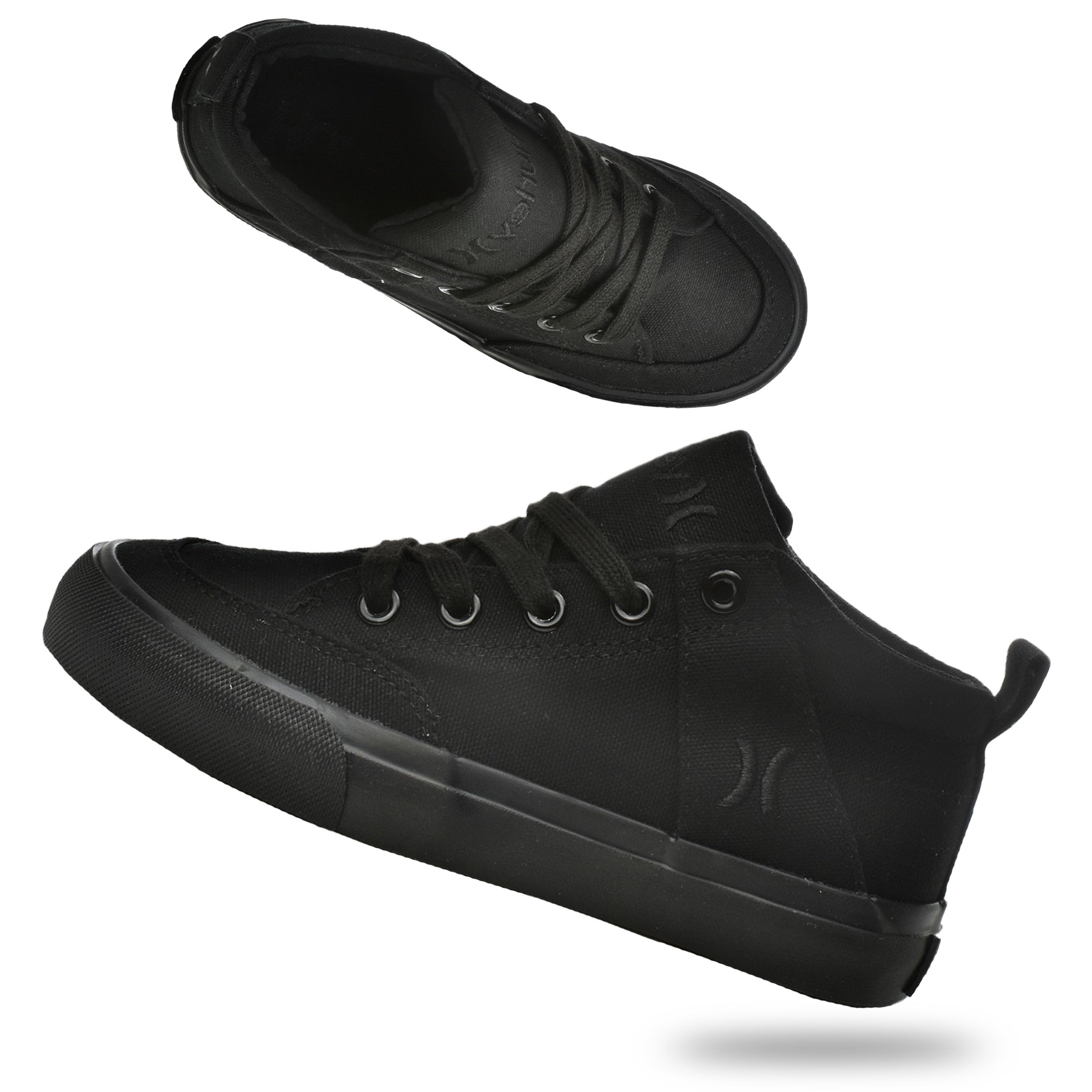 Hurley Roddy Kids High Top Skateboard Sneakers, Black Sports Shoes for Boys and Girls, Sneakers for Toddlers and Children