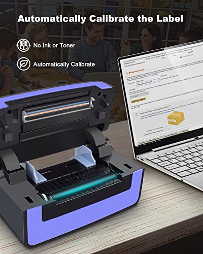 POLONO Shipping Label Printer, PL60 4x6 Label Printer for Shipping Packages, Direct Thermal Printer, Compatible with Windows, Mac, Linux, Widely Use for Shopify, Ebay, Amazon, UPS, FedEx, Etsy