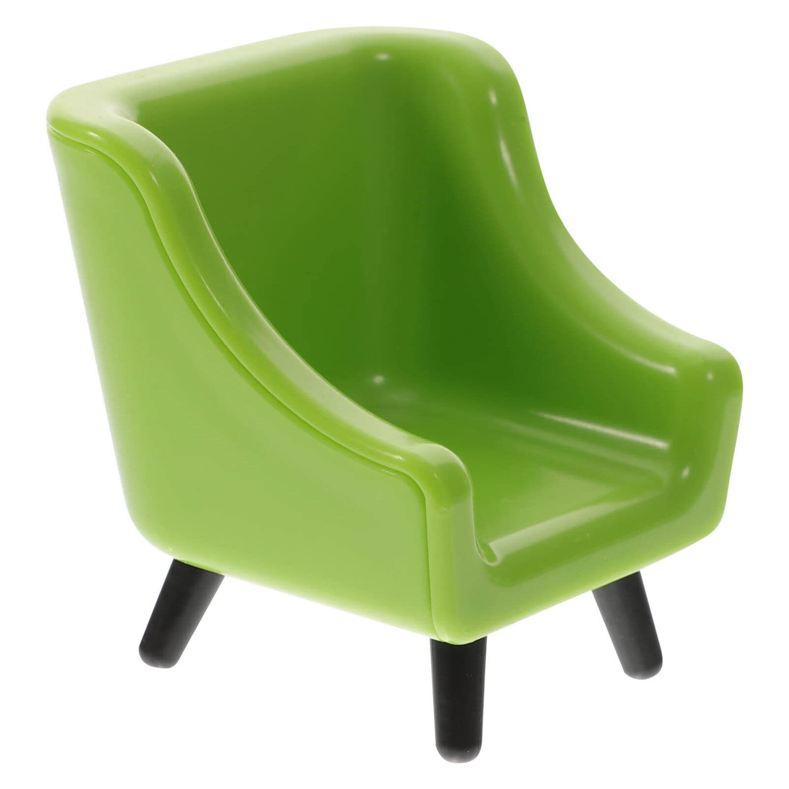 Toddmomy Vintage Decor Mini Sofa Model Plastic Miniature Couch Doll House Chair Mini House DIY Tiny Arm Chair Fairy Garden Furniture Living Room Toy Accessory Layout Prop Green Retro Decor
