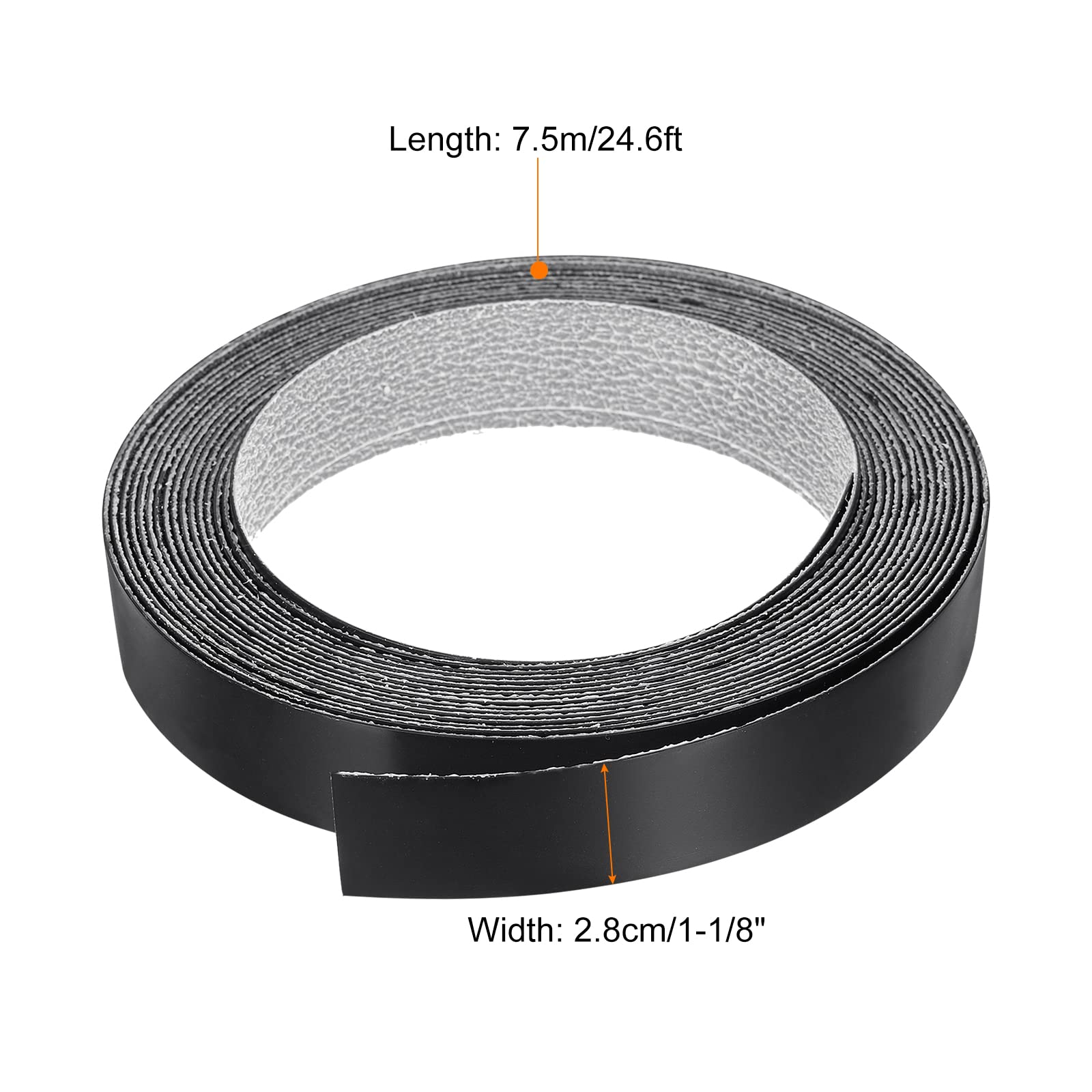 uxcell Black PVC Edge Banding, 1-1/8" x 24.6ft Pre-Glued Flexible Edge Banding for Furniture Repair & Restoration