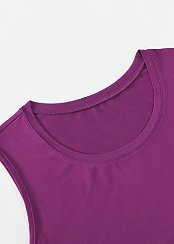 Latuza Women's Viscose Tank Top Shorts Lounge Set XL Eggplant Boysenberry