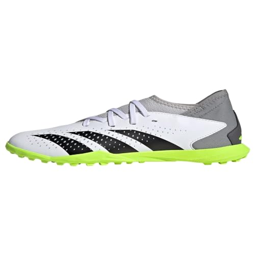 adidas Predator Accuracy.3 Turf Sneaker, White/Core Black/Lucid Lemon, 2 US Unisex Little Kid