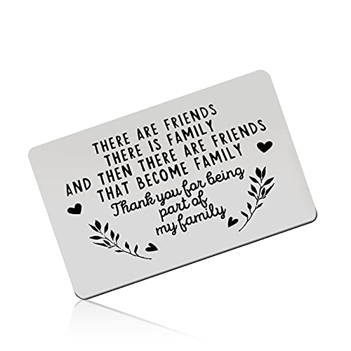 Best Friend Gift Engraved Wallet Insert Card Thank You Gift for Sister in Law Birthday Gift for Brother in Law Engraved Wallet Insert Card Appreciation Gift for Women Men Family Christmas Jewelry