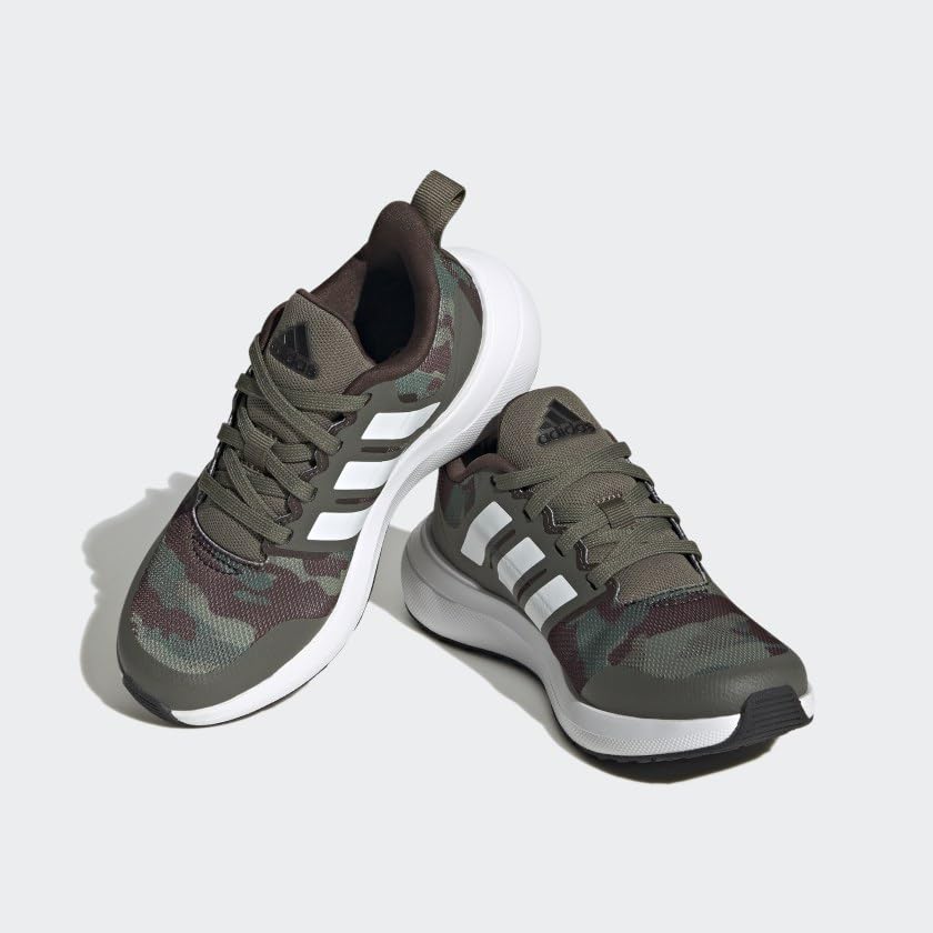 adidas Fortarun 2.0 Cloudfoam Sport Running Sneaker, Olive Strata/White/Black, 11 US Unisex Little Kid