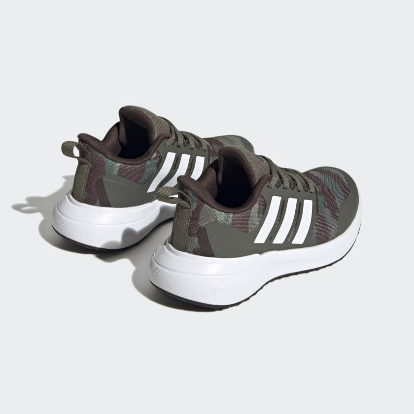 adidas Fortarun 2.0 Cloudfoam Sport Running Sneaker, Olive Strata/White/Black, 11 US Unisex Little Kid