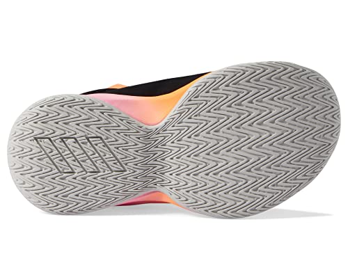 adidas Cross Em Up 5 Basketball Shoe, Black/Silver Metallic/Beam Pink, 2 Wide US Unisex Little_Kid