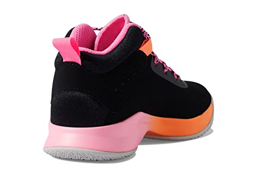 adidas Cross Em Up 5 Basketball Shoe, Black/Silver Metallic/Beam Pink, 2 Wide US Unisex Little_Kid