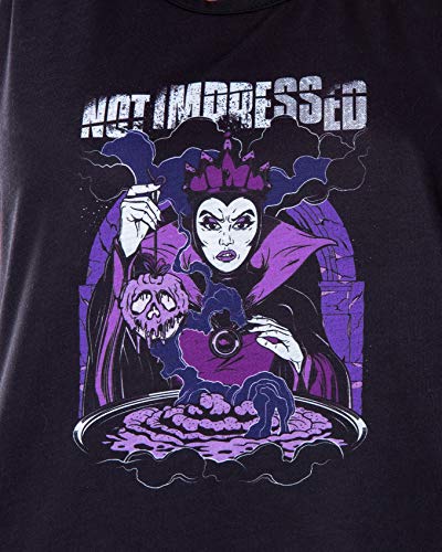 Disney Villains Women's Evil Queen Not Impressed Tank Top and Shorts Loungewear Pajama Set (2X-Large) Black