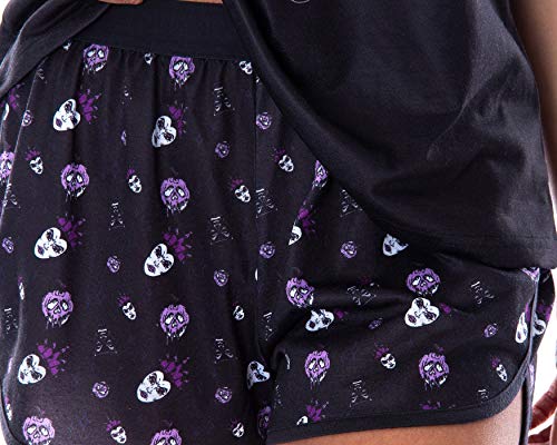 Disney Villains Women's Evil Queen Not Impressed Tank Top and Shorts Loungewear Pajama Set (2X-Large) Black