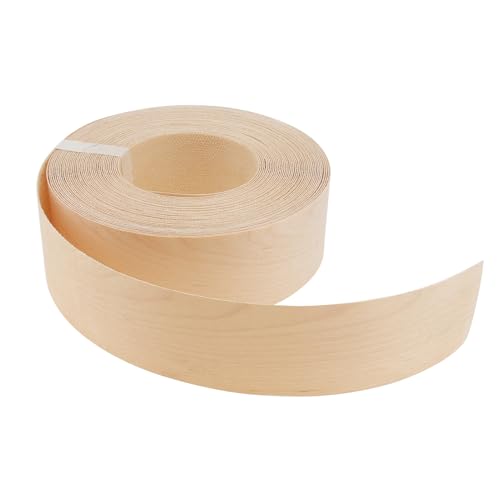 Edge Banding, PNXKTXO 2" 50ft Roll Wood Veneer Strips with Hot Melt Adhesive, Iron-on Wood Banding Strips for Cabinet Repair Furniture Restoration Wood Trim Birch