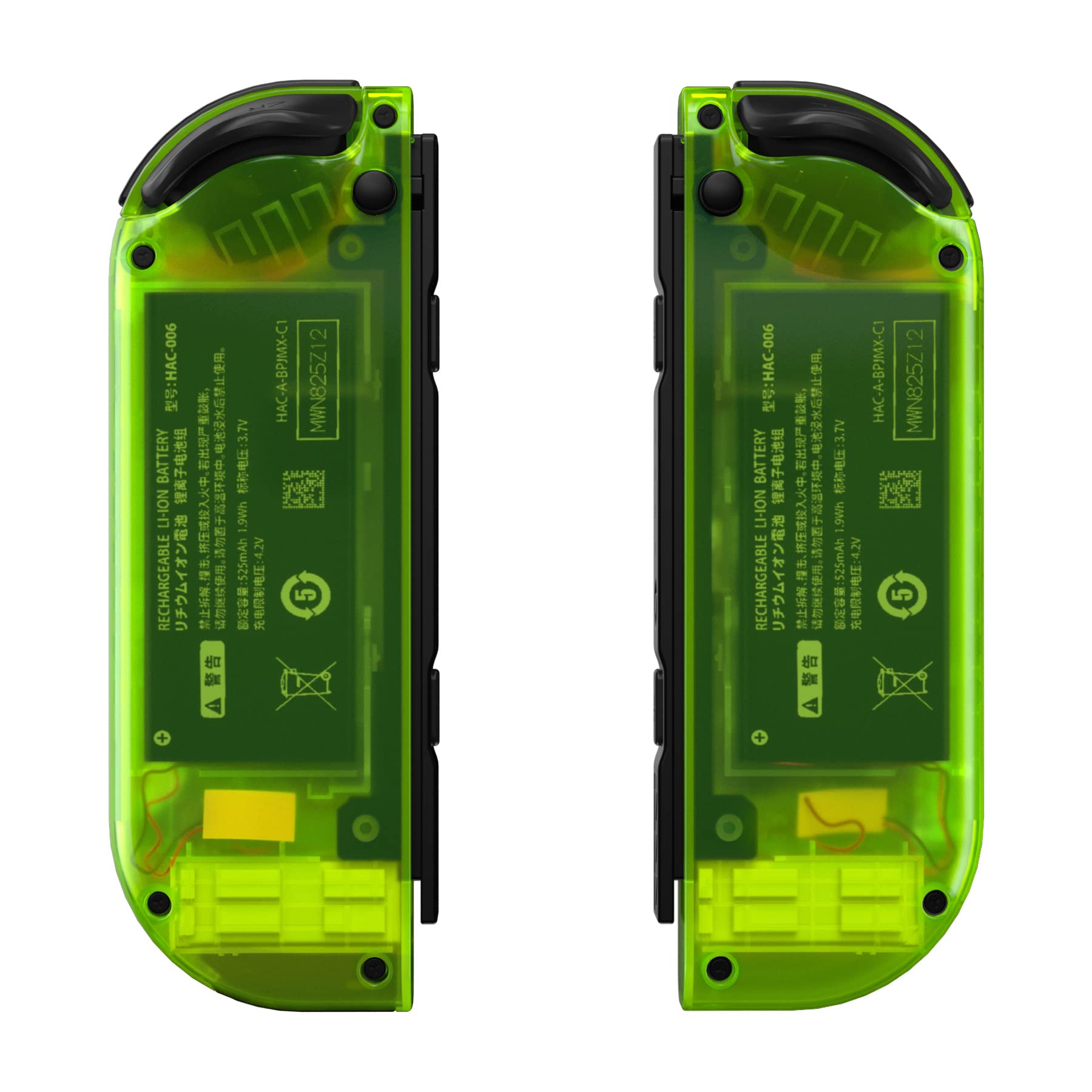 eXtremeRate Clear Lime Green Joycon Handheld Controller Housing (D-Pad Version) with Colorful Buttons, DIY Replacement Shell Case for Nintendo Switch Joy-Con β Controller NOT Included
