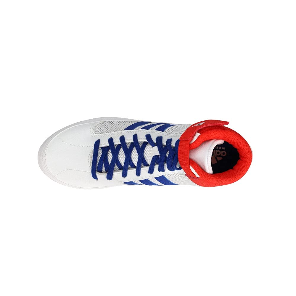 Adidas HVC Wrestling Shoe, White/Blue/Red, 2 US Unisex Little Kid