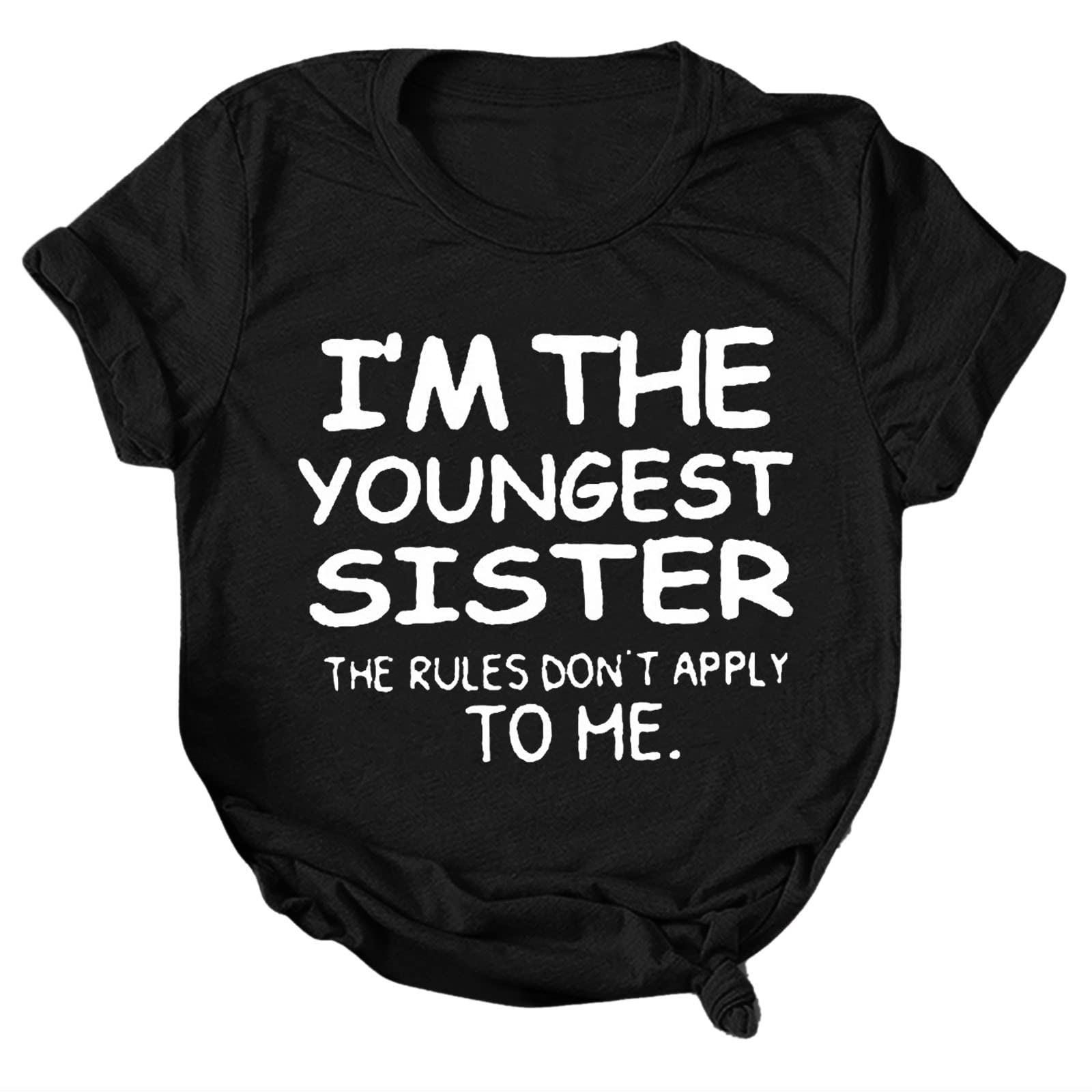 Shirt for Juniors Women's Top Letter Tshirt Short Sleeve Print Casual Women's T-Shirts Womens Bags,Coupons and Promo Codes Black-c