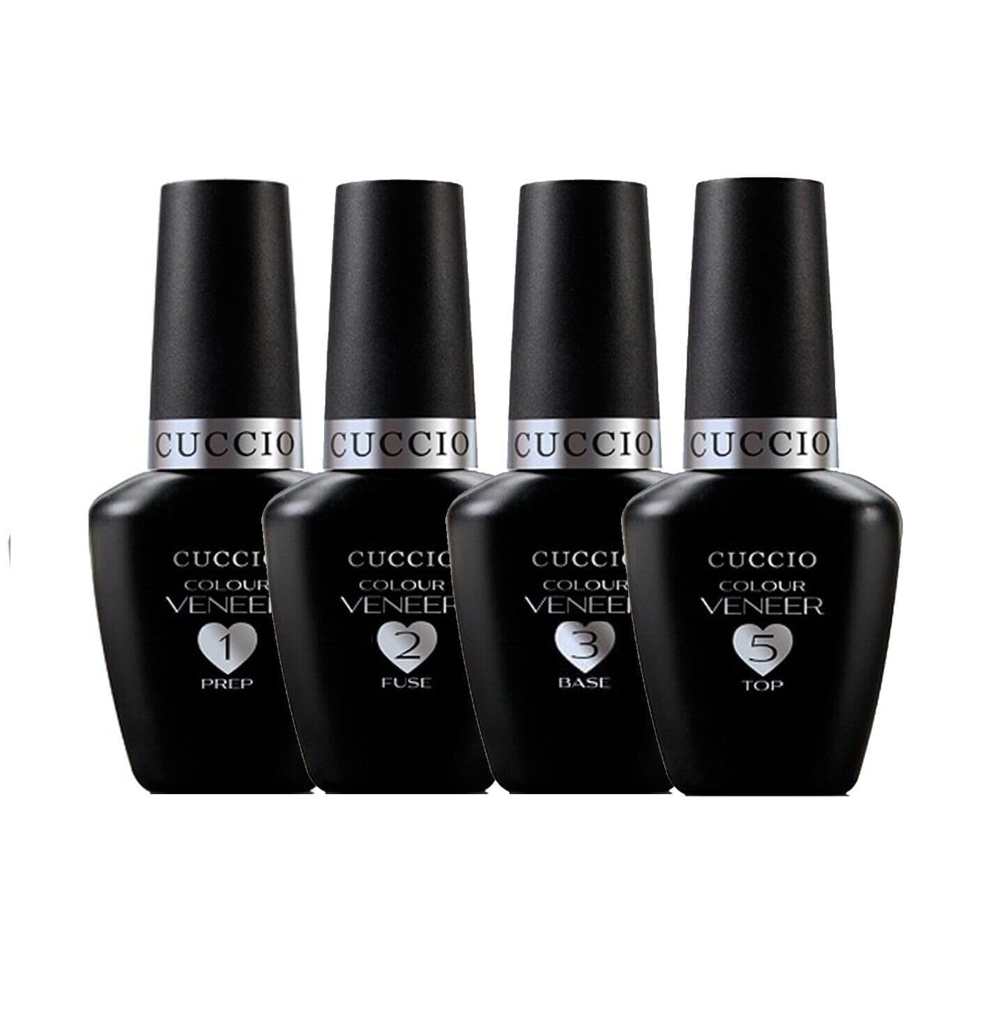 Cuccio Veneer Treatment Pack β Complete LED/UV Gel Polish System, Includes Prep, Fuse, Base, and Top Coat, 13 mL Each
