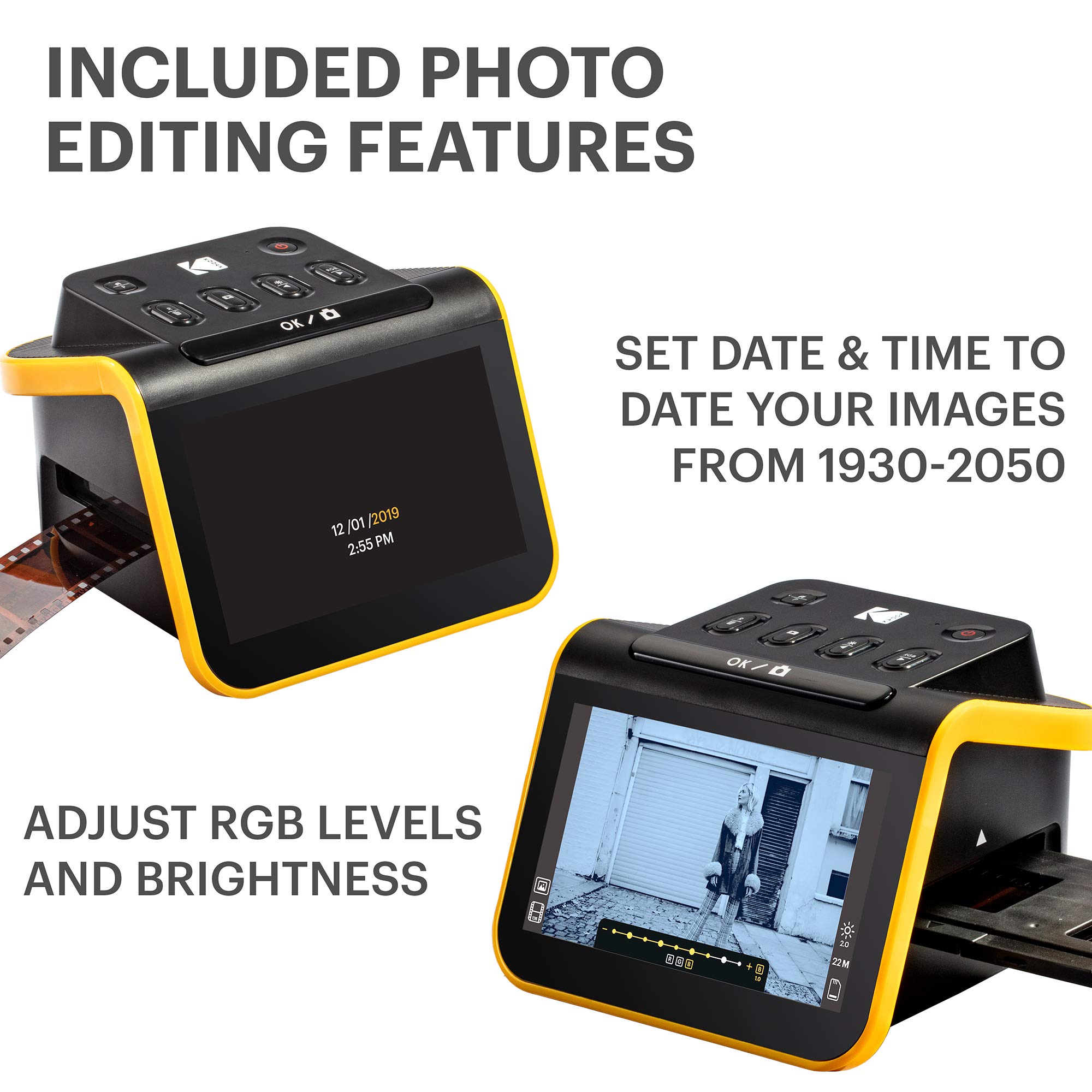 KODAK Slide N SCAN Film and Slide Scanner with Large 5” LCD Screen, Convert Color & B&W Negatives & Slides 35mm, 126, 110 Film Negatives & Slides to High Resolution 22MP JPEG Digital Photos