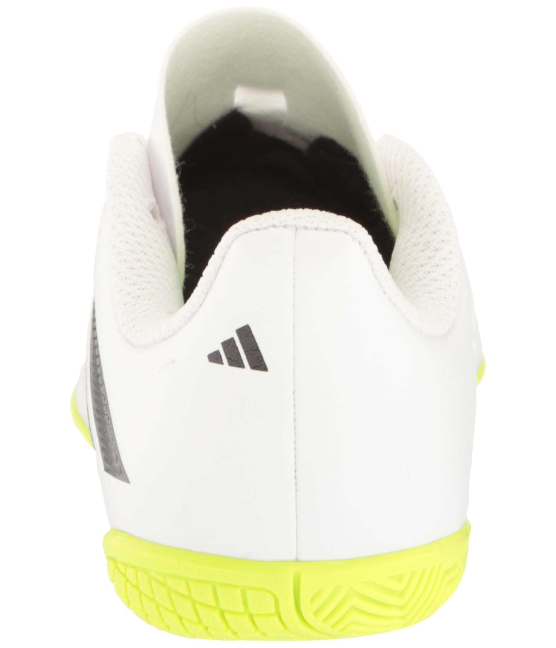 adidas Copa Pure.4 Indoor Sneaker, White/Core Black/Lucid Lemon, 2 US Unisex Little Kid