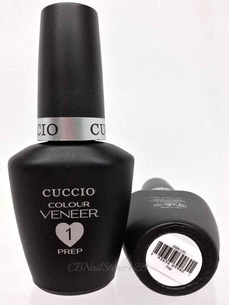 Cuccio Veneer Treatment Pack β Complete LED/UV Gel Polish System, Includes Prep, Fuse, Base, and Top Coat, 13 mL Each