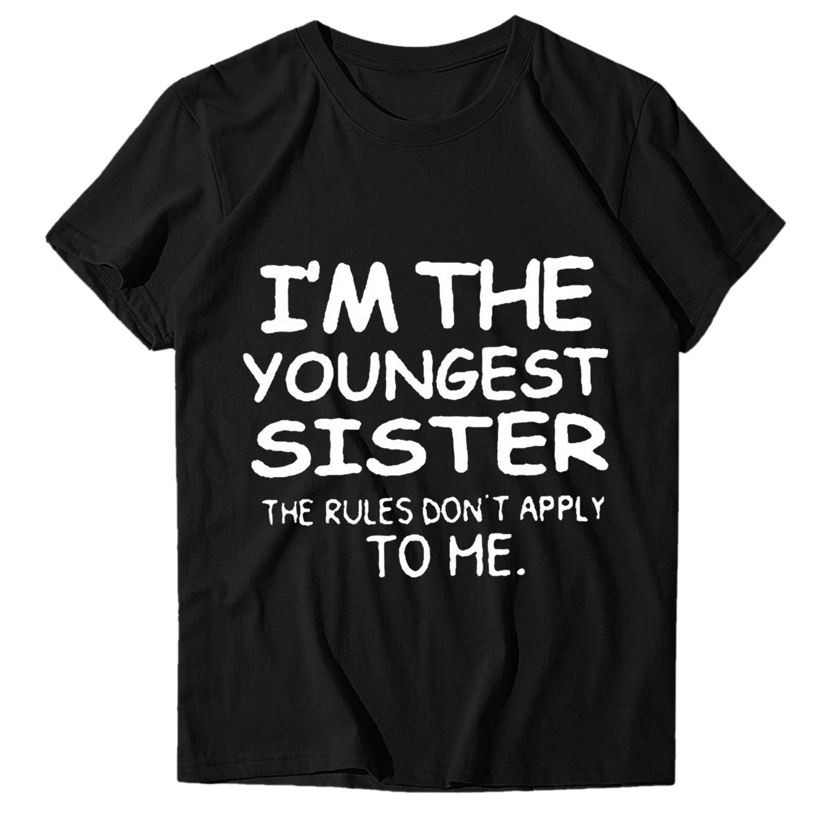 Shirt for Juniors Women's Top Letter Tshirt Short Sleeve Print Casual Women's T-Shirts Womens Bags,Coupons and Promo Codes Black-c