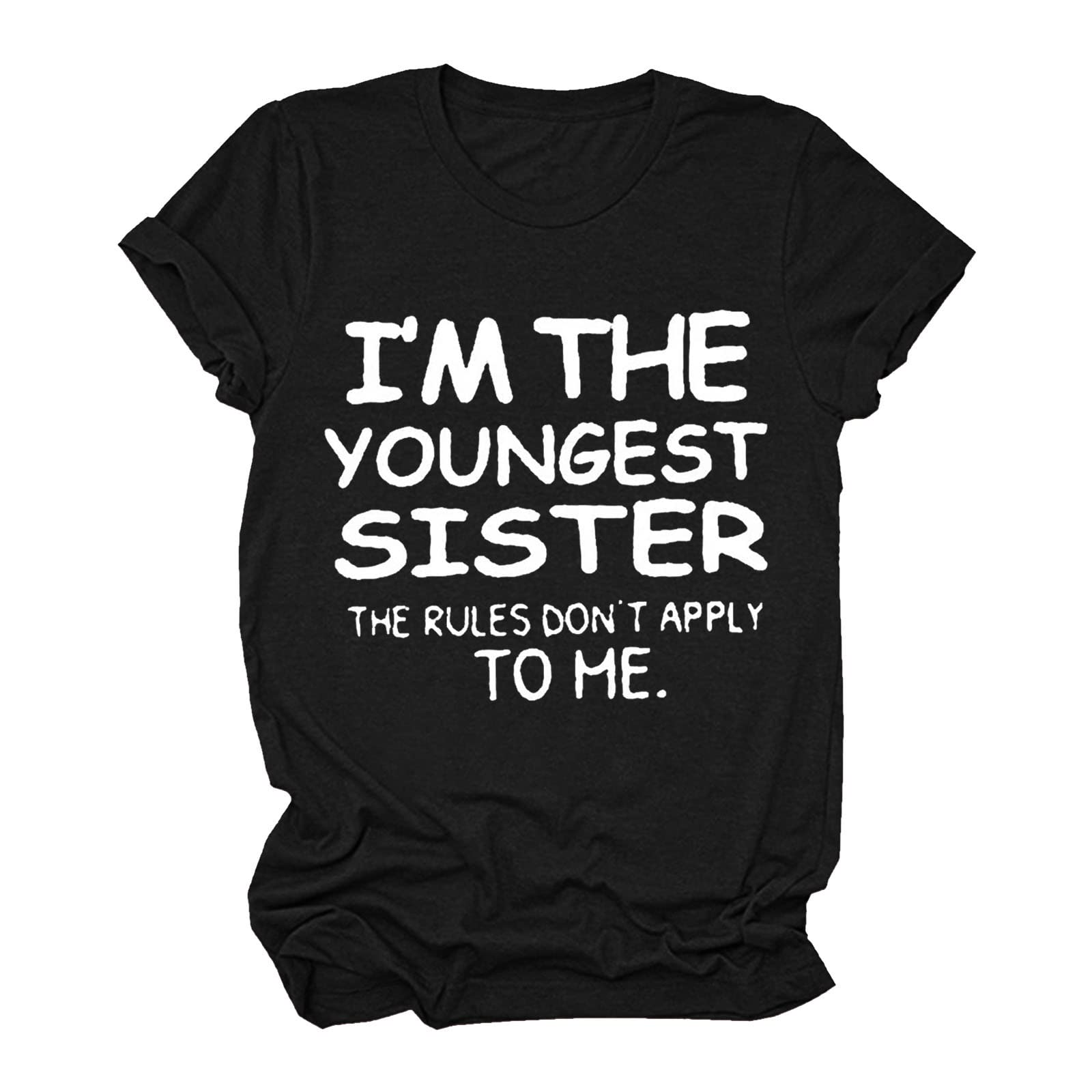 Shirt for Juniors Women's Top Letter Tshirt Short Sleeve Print Casual Women's T-Shirts Womens Bags,Coupons and Promo Codes Black-c
