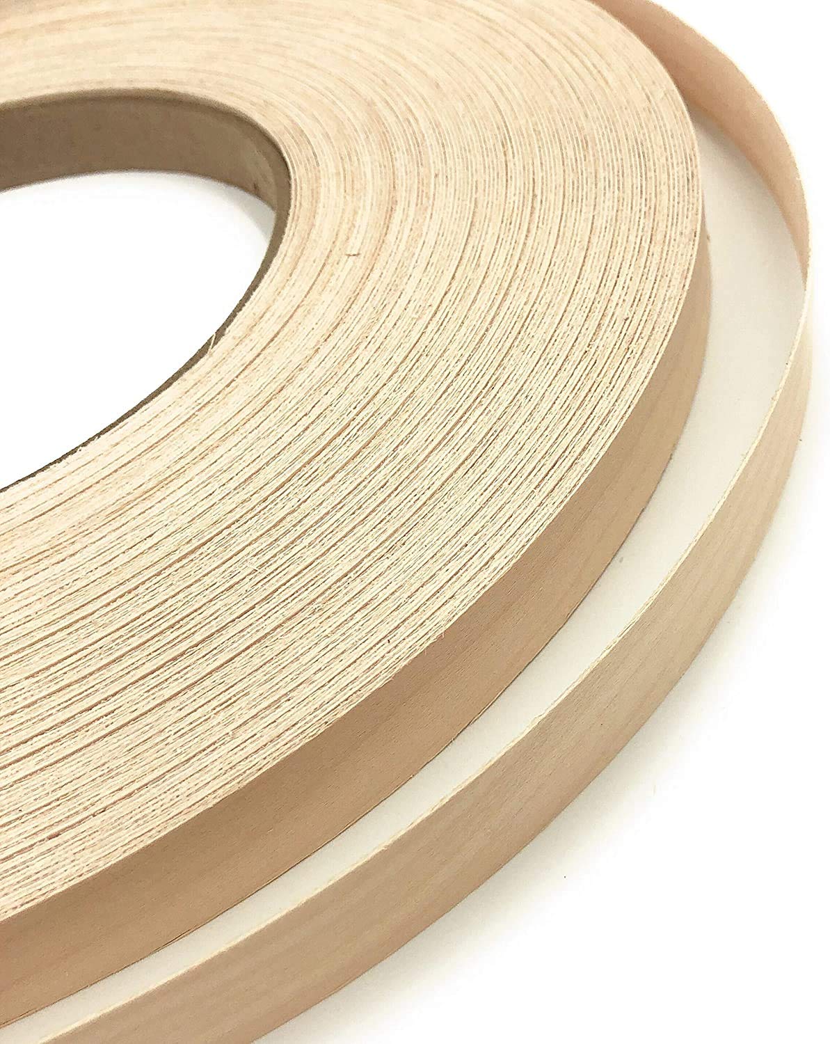 Edge Supply Maple 7/8" X 250' Roll Preglued, Wood Veneer Edge Banding, Iron on with Hot Melt Adhesive, Flexible Wood Tape Sanded to Perfection. Easy Application Wood Edging, Made in USA.