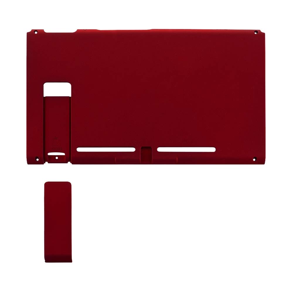 eXtremeRate Soft Touch Grip Red Console Back Plate DIY Replacement Housing Shell Case for Nintendo Switch Console with Kickstand β JoyCon Shell NOT Included