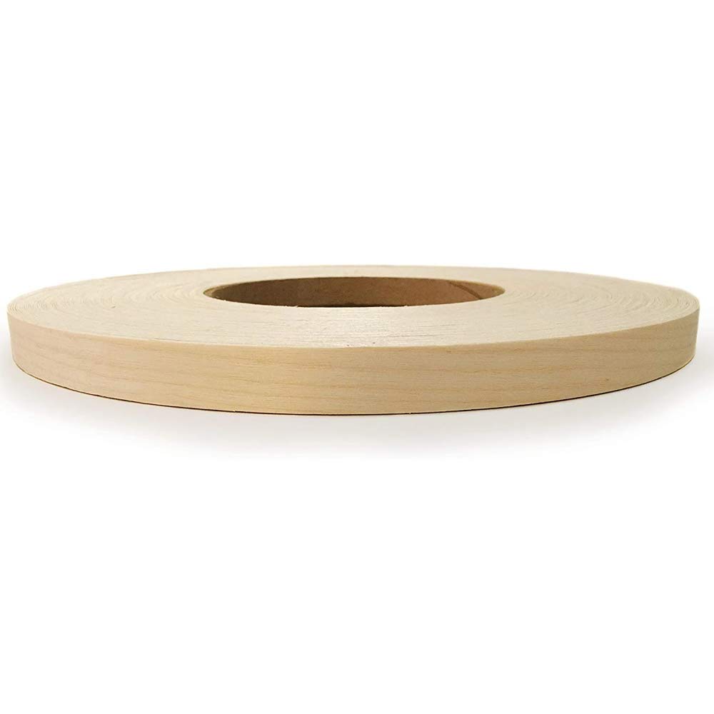 Edge Supply Maple 7/8" X 250' Roll Preglued, Wood Veneer Edge Banding, Iron on with Hot Melt Adhesive, Flexible Wood Tape Sanded to Perfection. Easy Application Wood Edging, Made in USA.