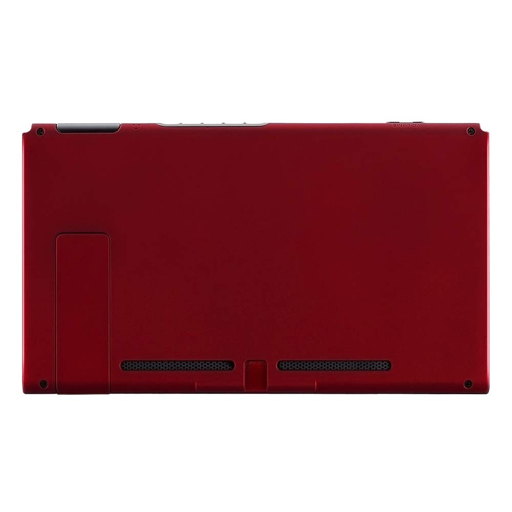 eXtremeRate Soft Touch Grip Red Console Back Plate DIY Replacement Housing Shell Case for Nintendo Switch Console with Kickstand β JoyCon Shell NOT Included
