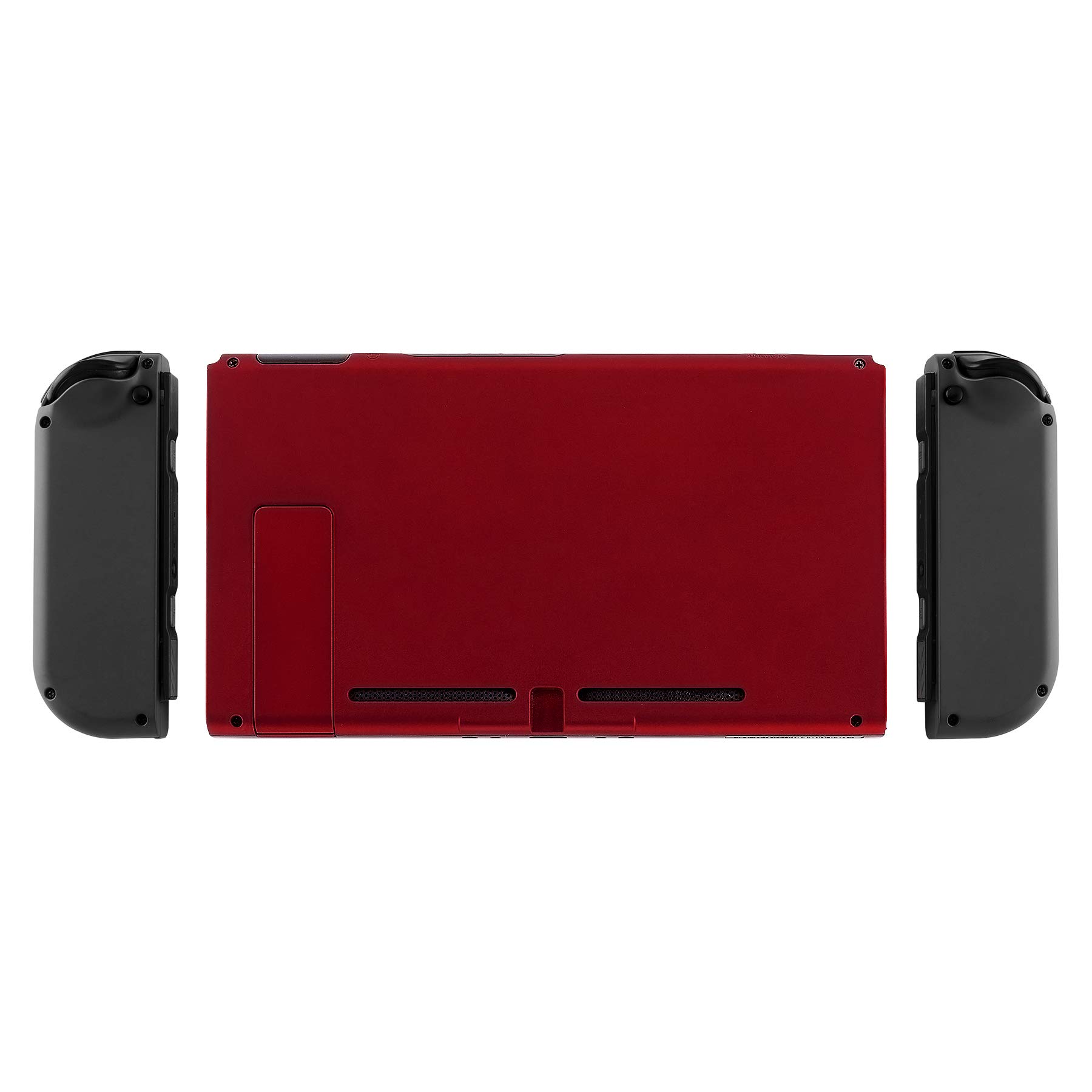 eXtremeRate Soft Touch Grip Red Console Back Plate DIY Replacement Housing Shell Case for Nintendo Switch Console with Kickstand β JoyCon Shell NOT Included